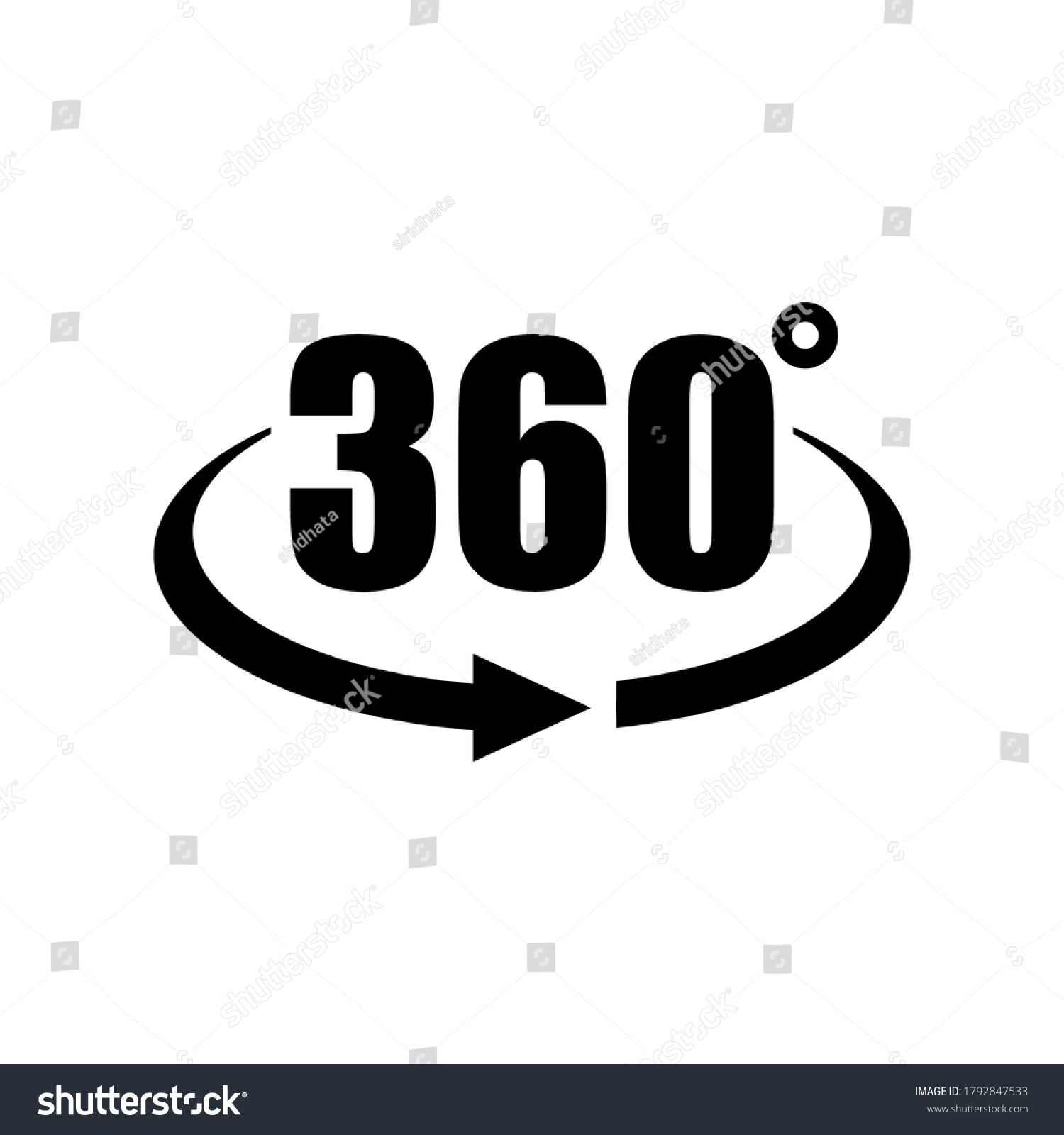 360 Degree Full Rotation View Icon Stock Vector (Royalty Free ...