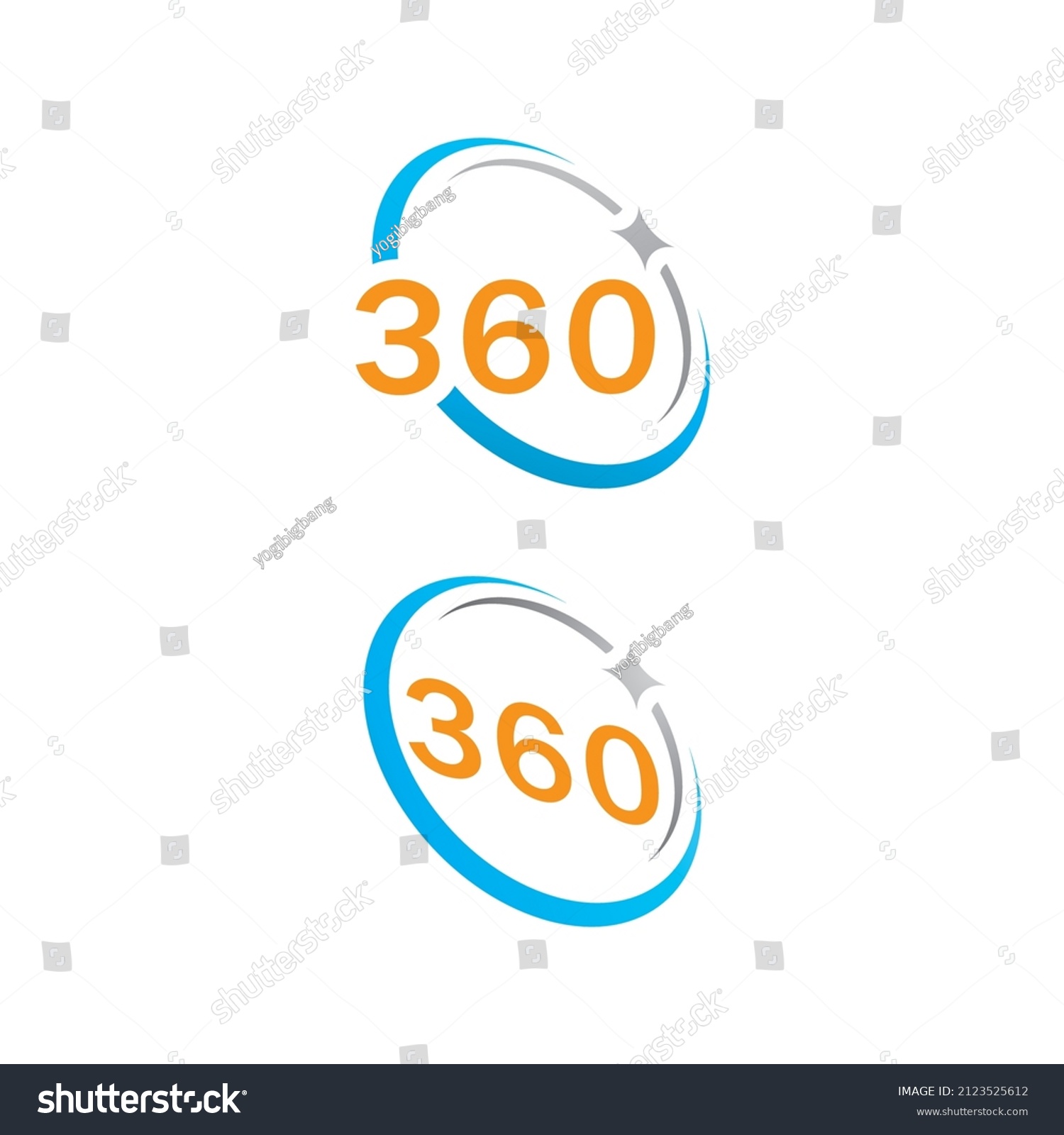 360 Degree Vector Icons Design Template Stock Vector (Royalty Free ...