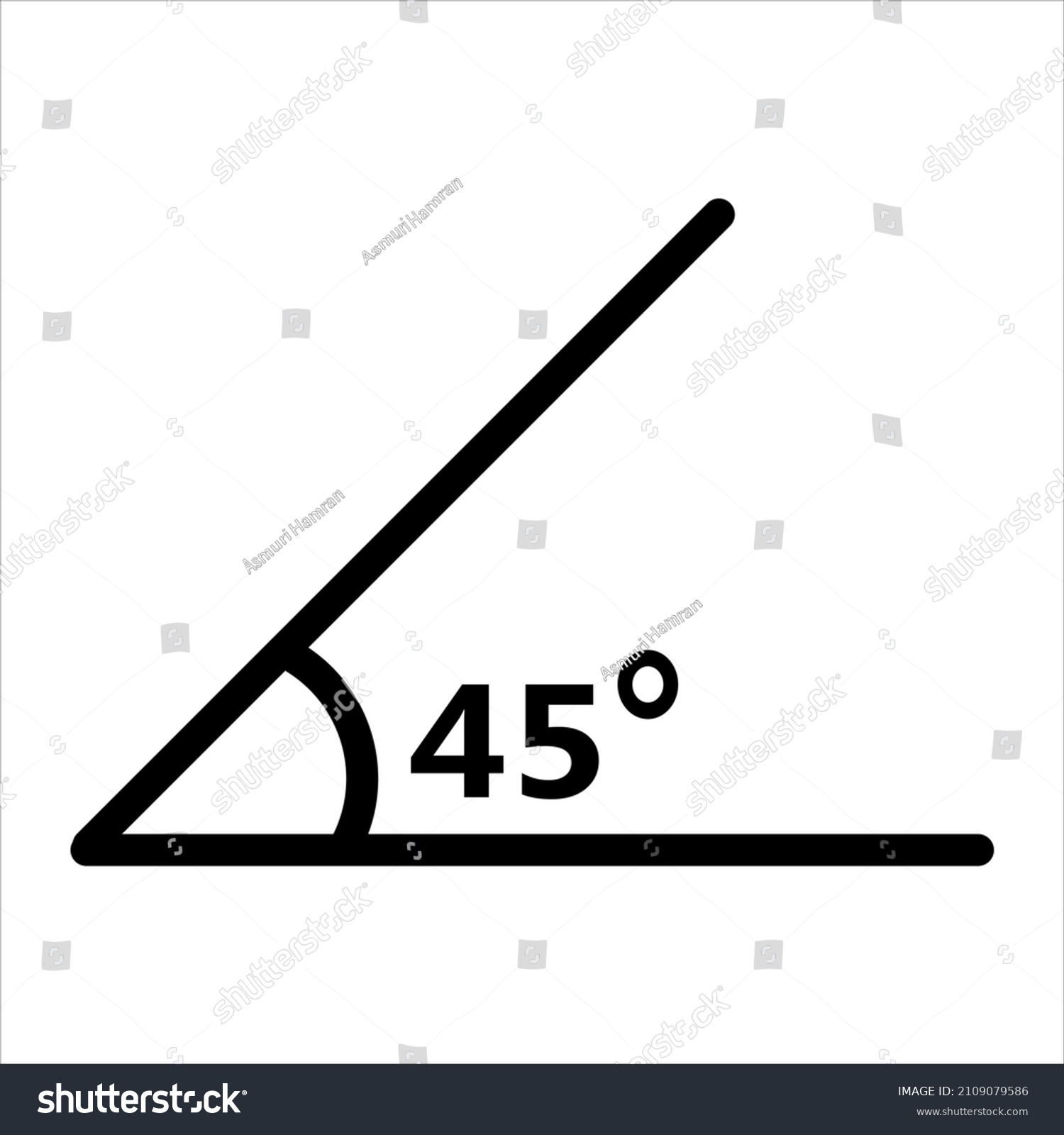 45 Degrees Angle Vector Icon Web Stock Vector (Royalty Free) 2109079586