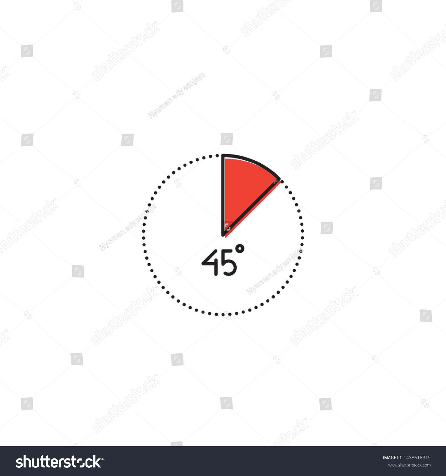 45 Degrees Angle Vector Icon Symbol Stock Vector (Royalty Free) 1488616319