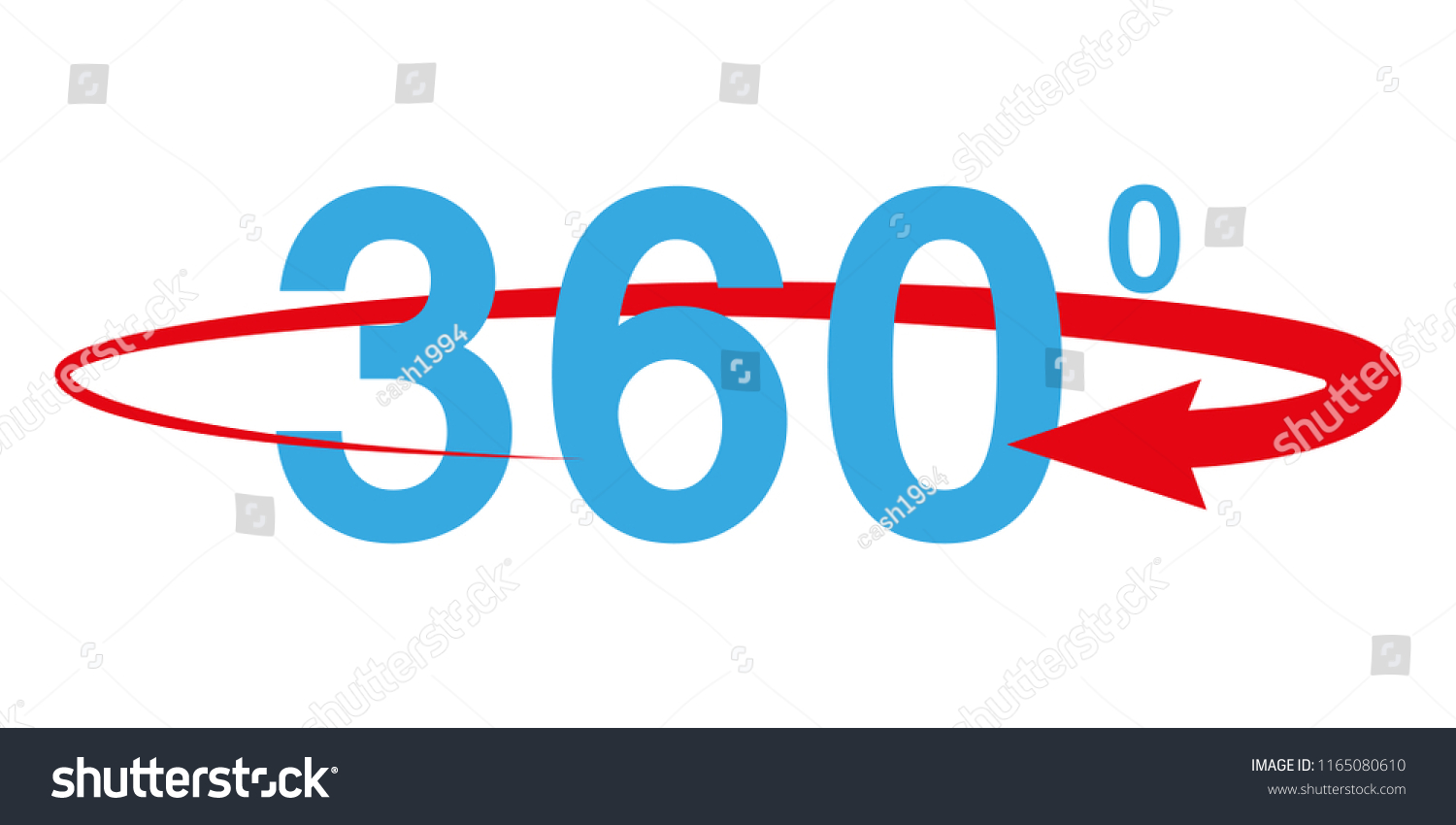 360 Degrees Sign Stock Vector (Royalty Free) 1165080610 | Shutterstock
