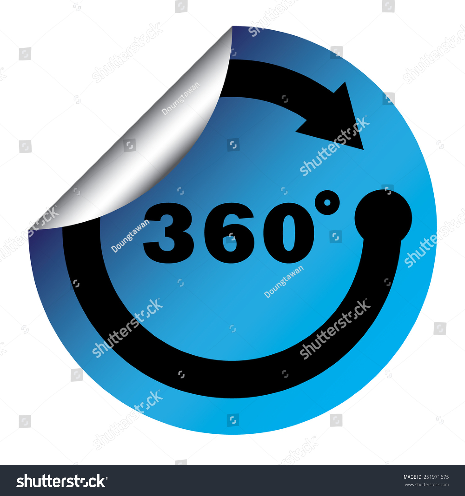 360 Degrees Sticker Stock Vector (Royalty Free) 251971675 | Shutterstock