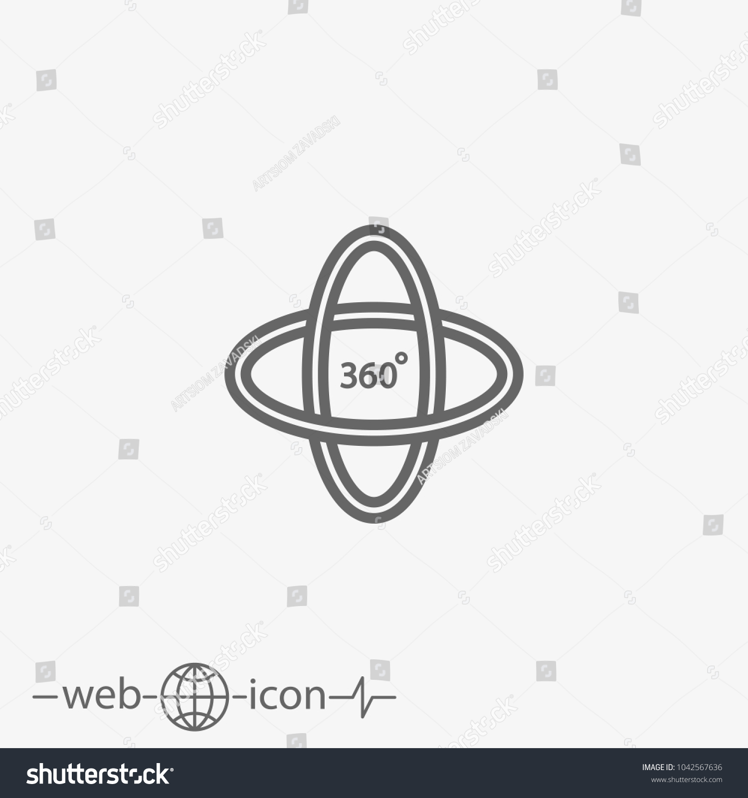 360 Degrees Vector Icon Stock Vector (Royalty Free) 1042567636 ...