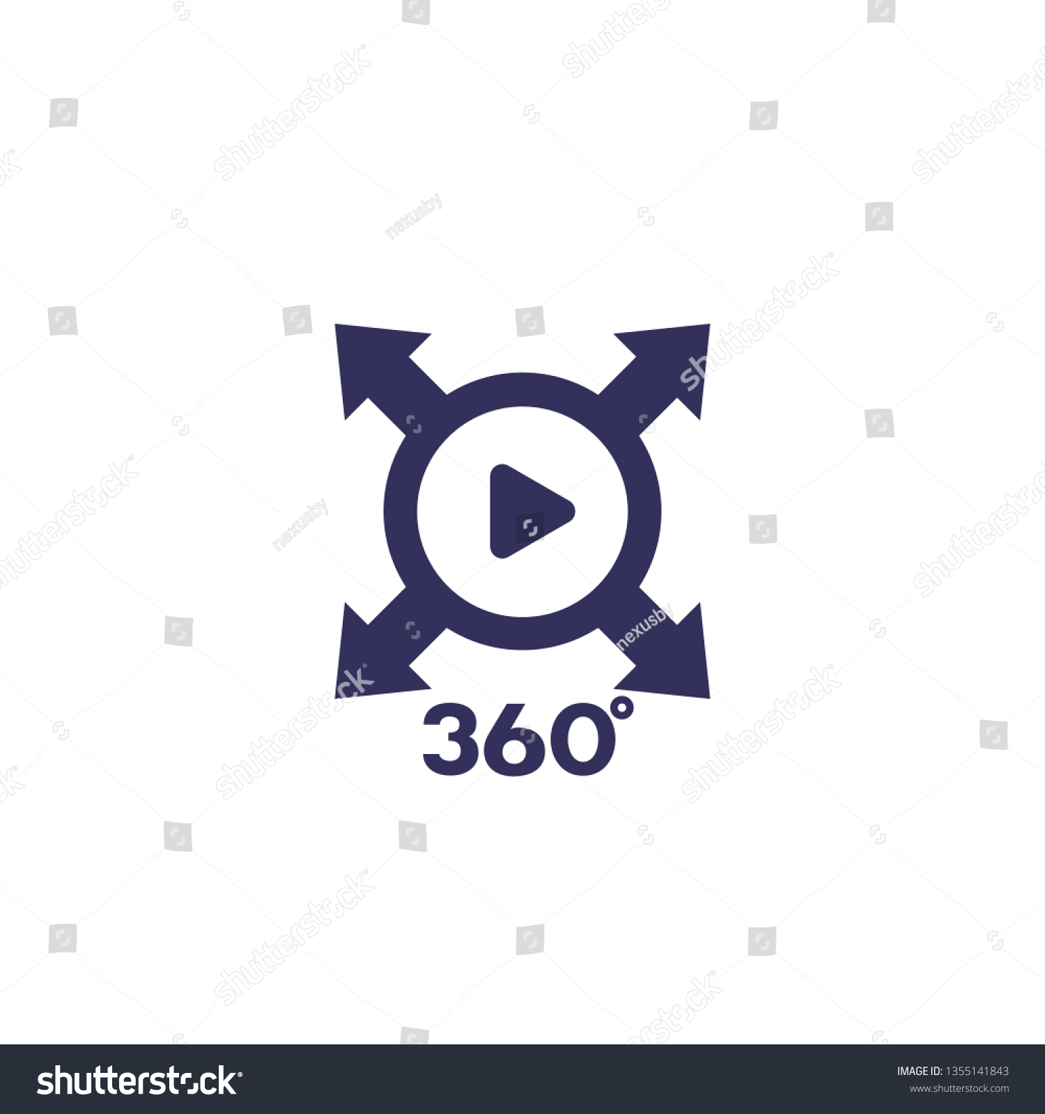 360 Degrees Video Panoramic Content Icon Stock Vector (Royalty Free ...