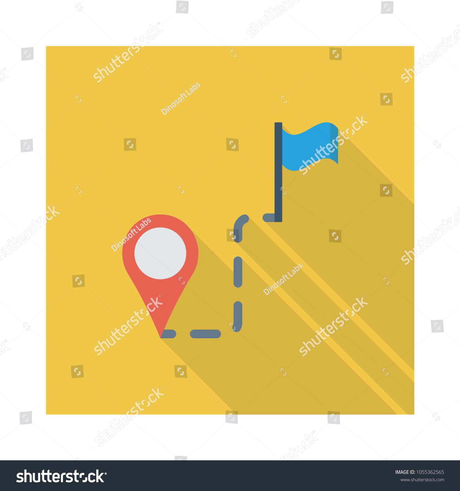 Destination Route Road Stock Vector (Royalty Free) 1055362565