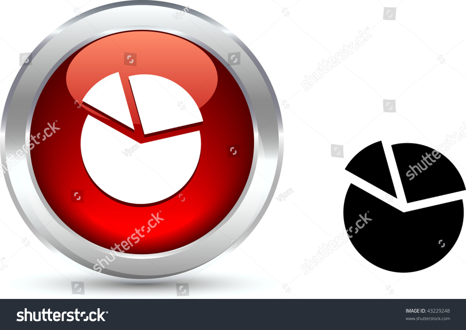 Diagram Realistic Button Vector Illustration Stock Vector (Royalty Free ...