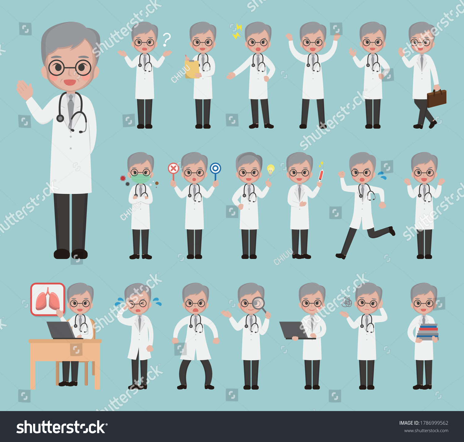 20 Different Cartoon Comic Doctor Illustrations Stock Vector (Royalty ...