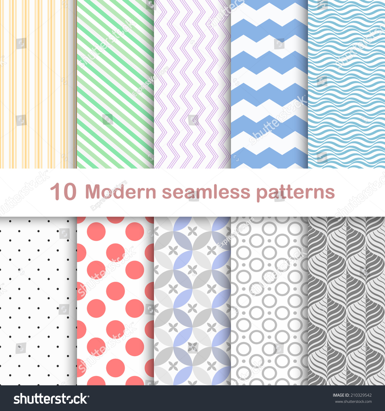 10 Different Modern Vector Patterns Seamless Stock Vector (Royalty Free ...