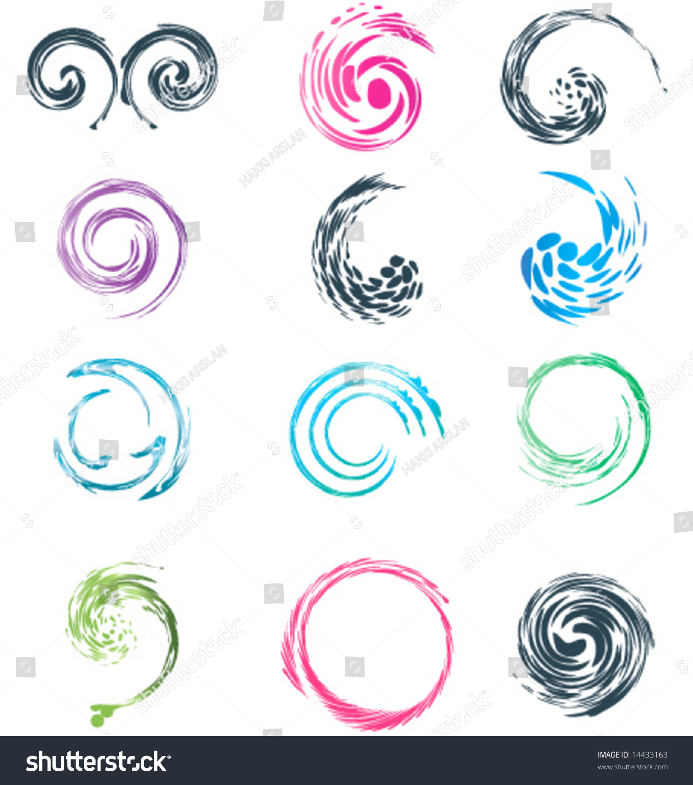 12 Different Seamless Swirl Logo Wave Stock Vector (Royalty Free ...
