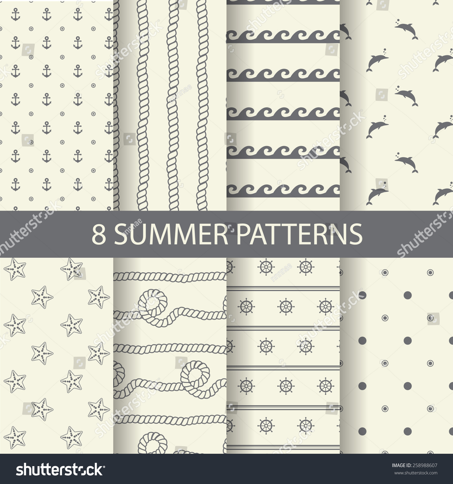 8 Different Summer Patterns Swatches Vector Stock Vector (Royalty Free ...