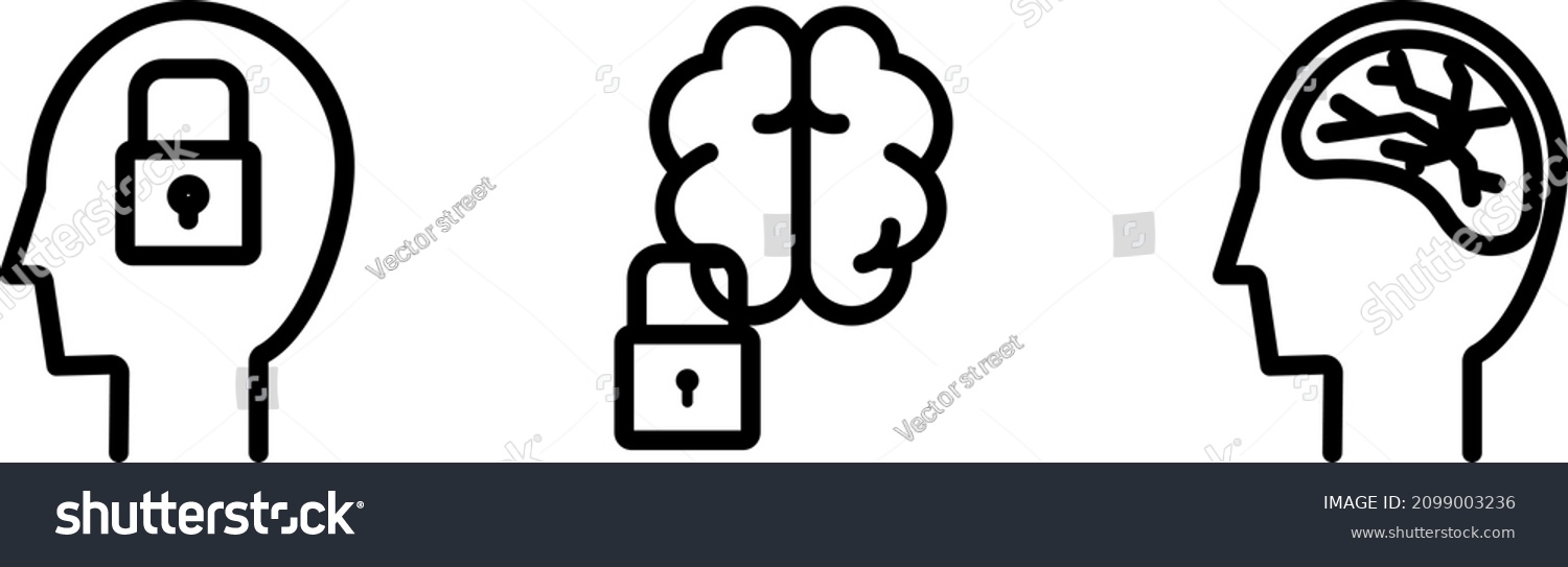 3 Different Vector Icons Psychological Trauma Stock Vector (Royalty ...