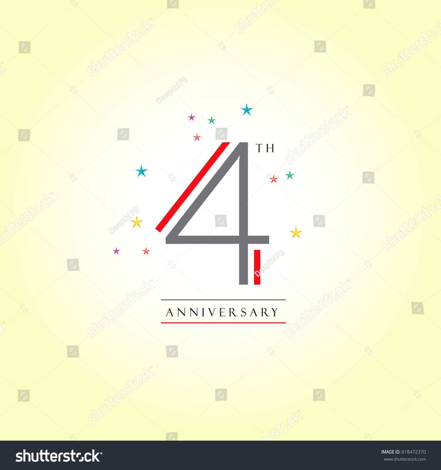 4 Digit Design Anniversary Vector Icon Stock Vector (Royalty Free ...