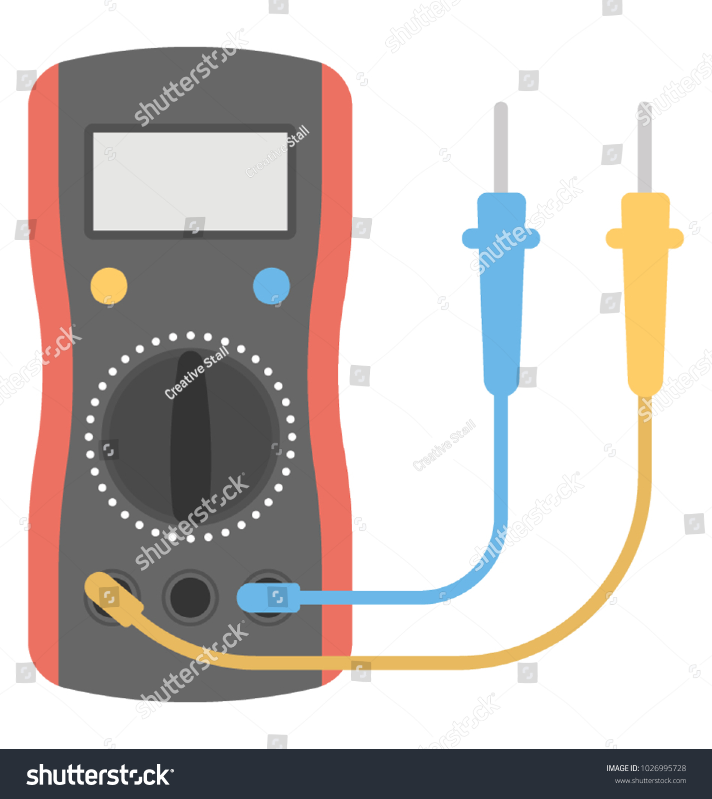 Digital Gage Electrometer Reading Electricity Stock Vector (Royalty ...