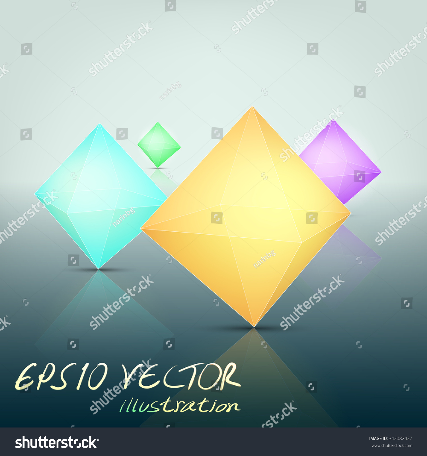 3 Dimension Polygon Vector Stock Vector (Royalty Free) 342082427 ...