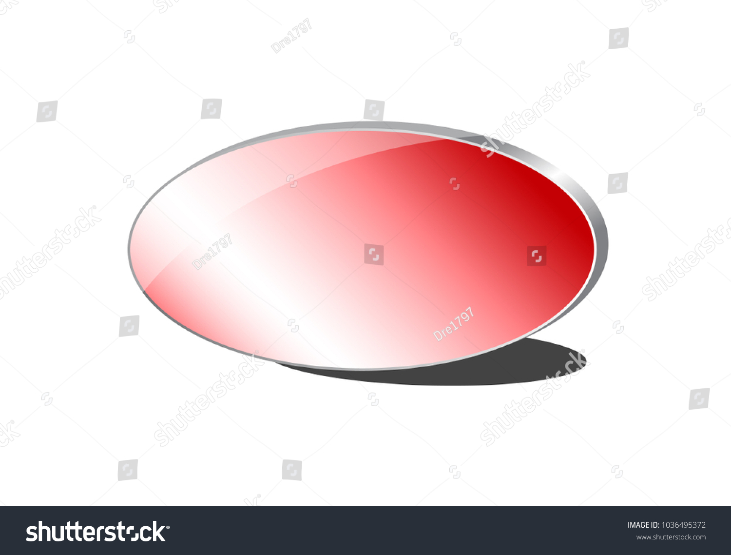 3dimensional Red White Gradient Oval Silver Stock Vector (Royalty Free ...