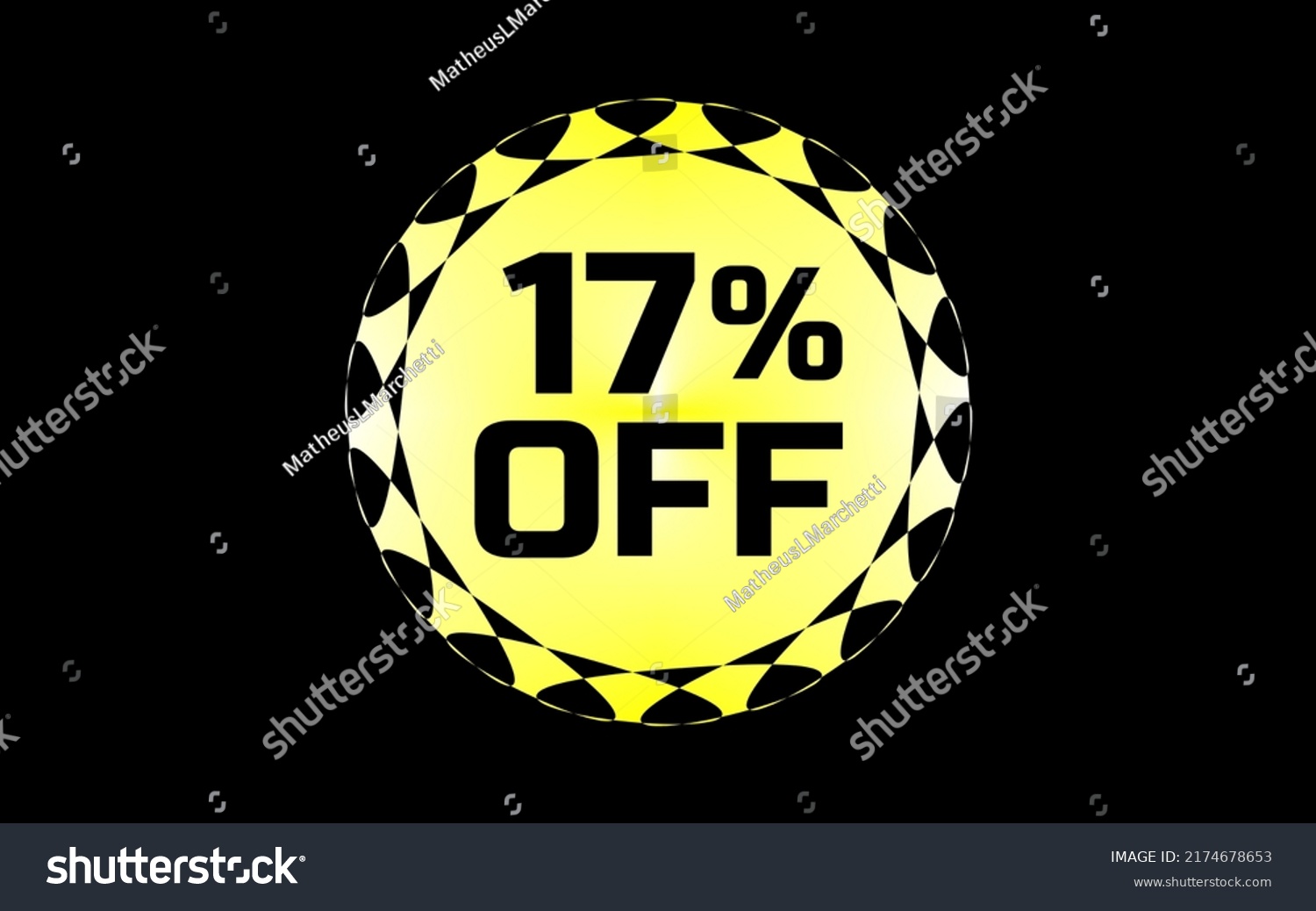 17 Discount Off Black Background Yellow Stock Vector (Royalty Free ...