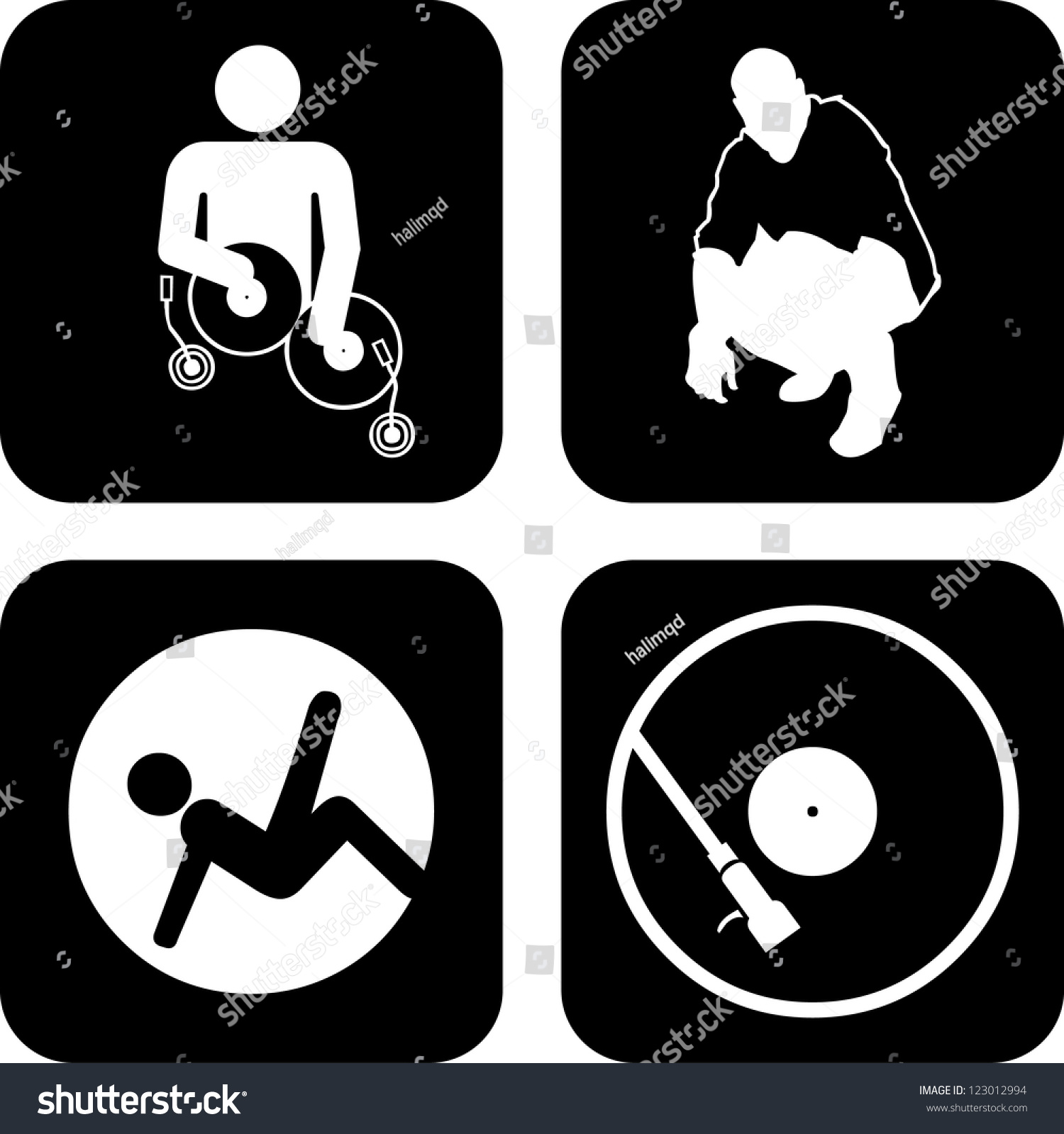 Dj Icon Set Stock Vector (Royalty Free) 123012994 | Shutterstock