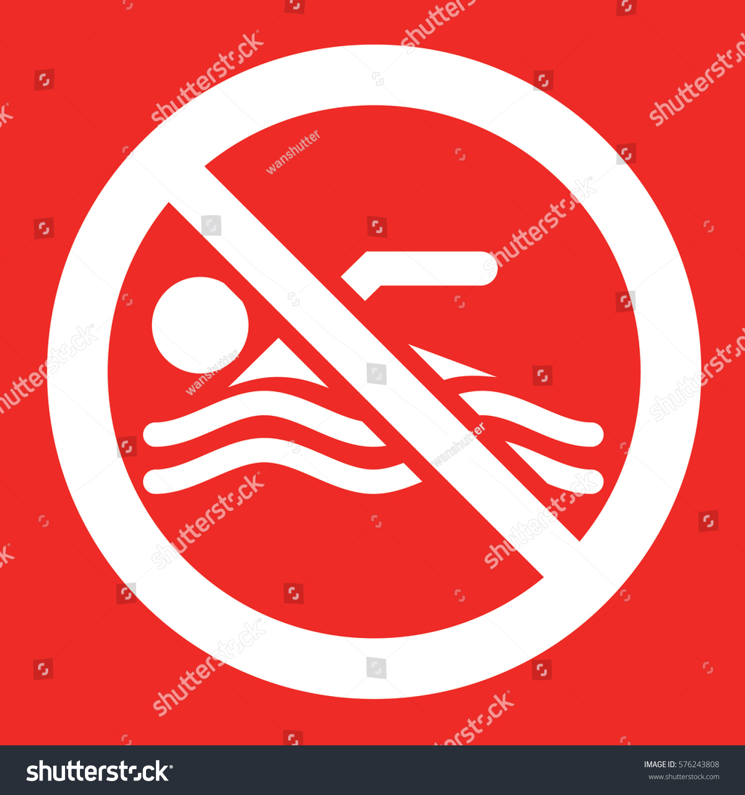 Do Not Swim Sign Vector Stock Vector (Royalty Free) 576243808