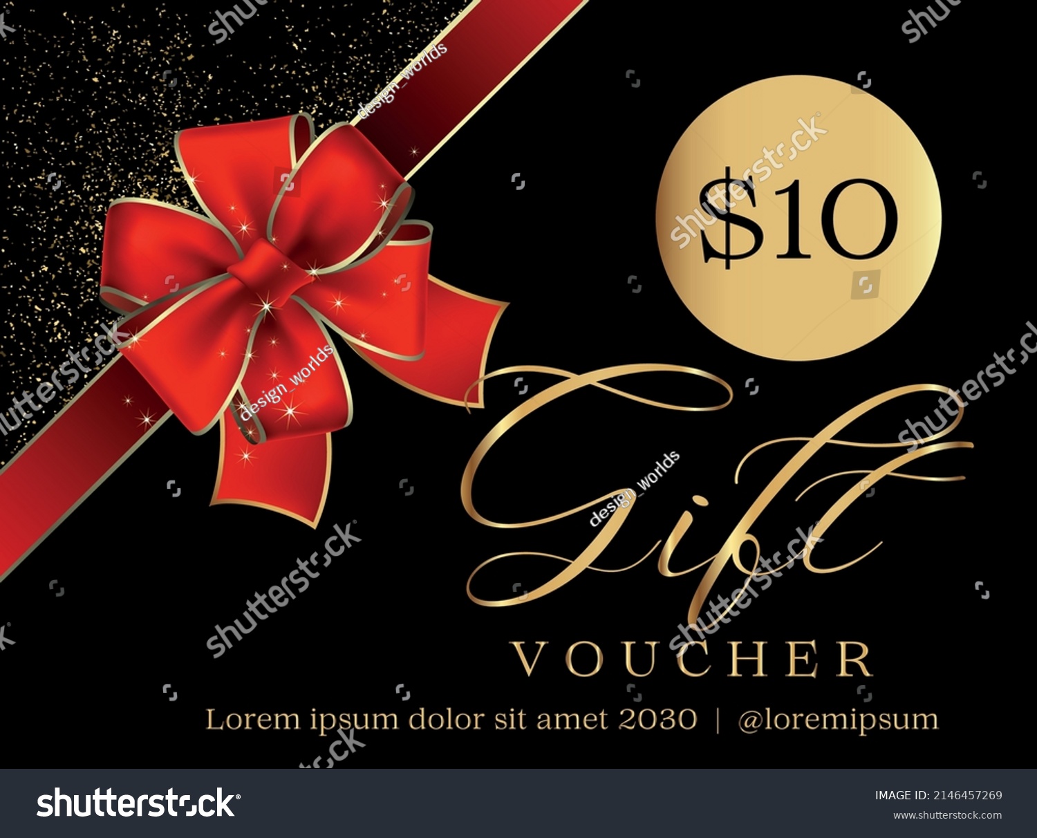 10 Dollar Value Gift Voucher Template Stock Vector (Royalty Free ...
