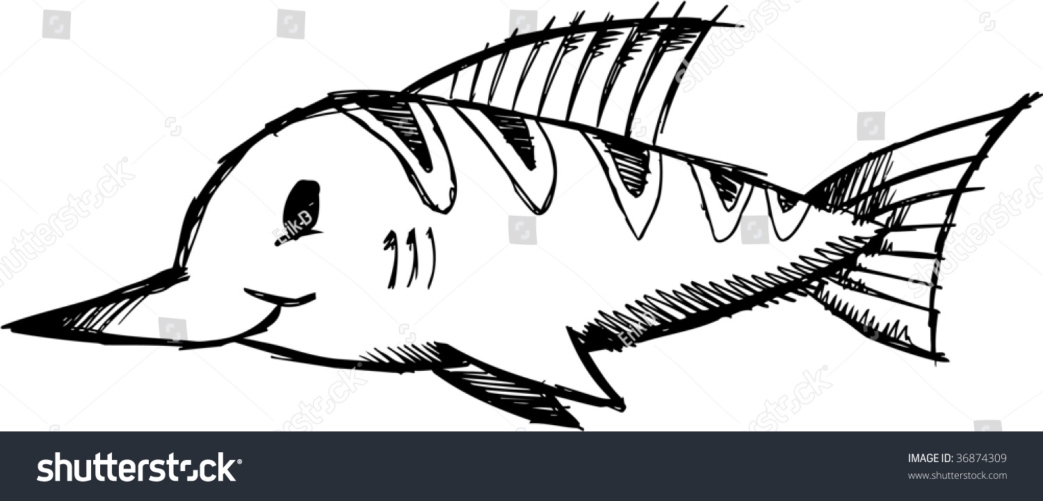 Doodle Sketchy Fish Vector Illustration Stock Vector (Royalty Free ...