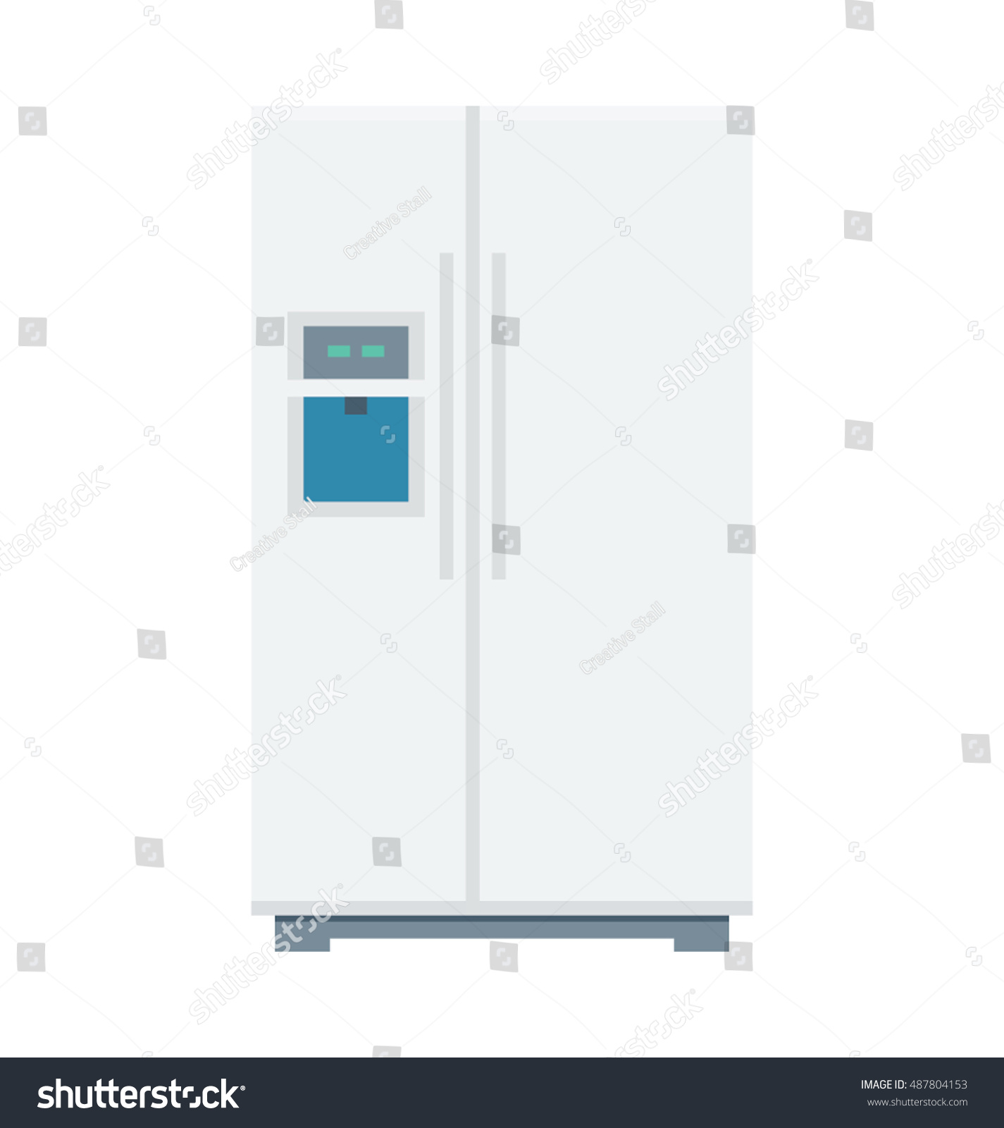 Double Door Fridge Vector Icon Stock Vector (Royalty Free) 487804153