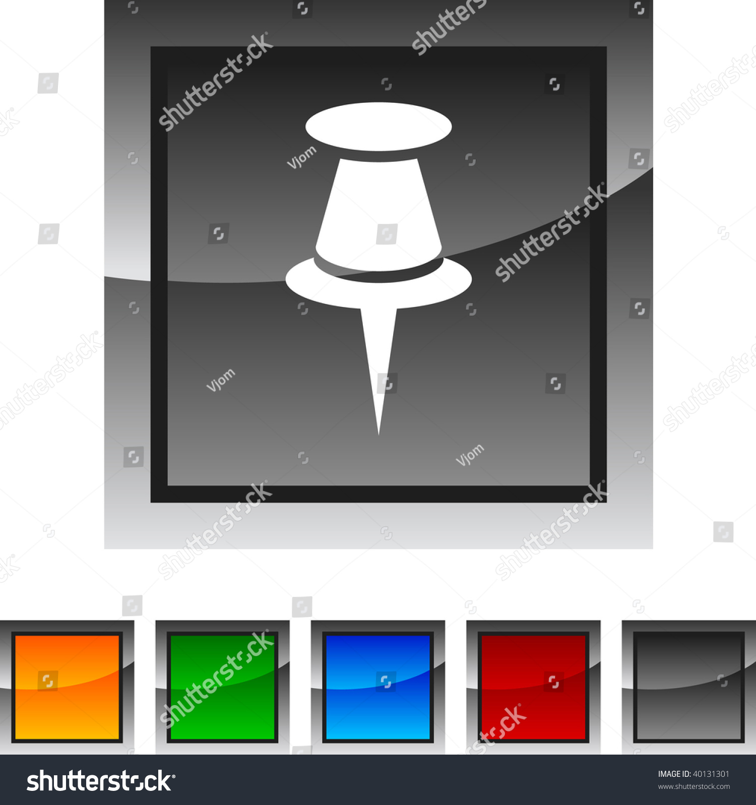 Drawingpin Icon Set Vector Illustration Stock Vector (Royalty Free ...