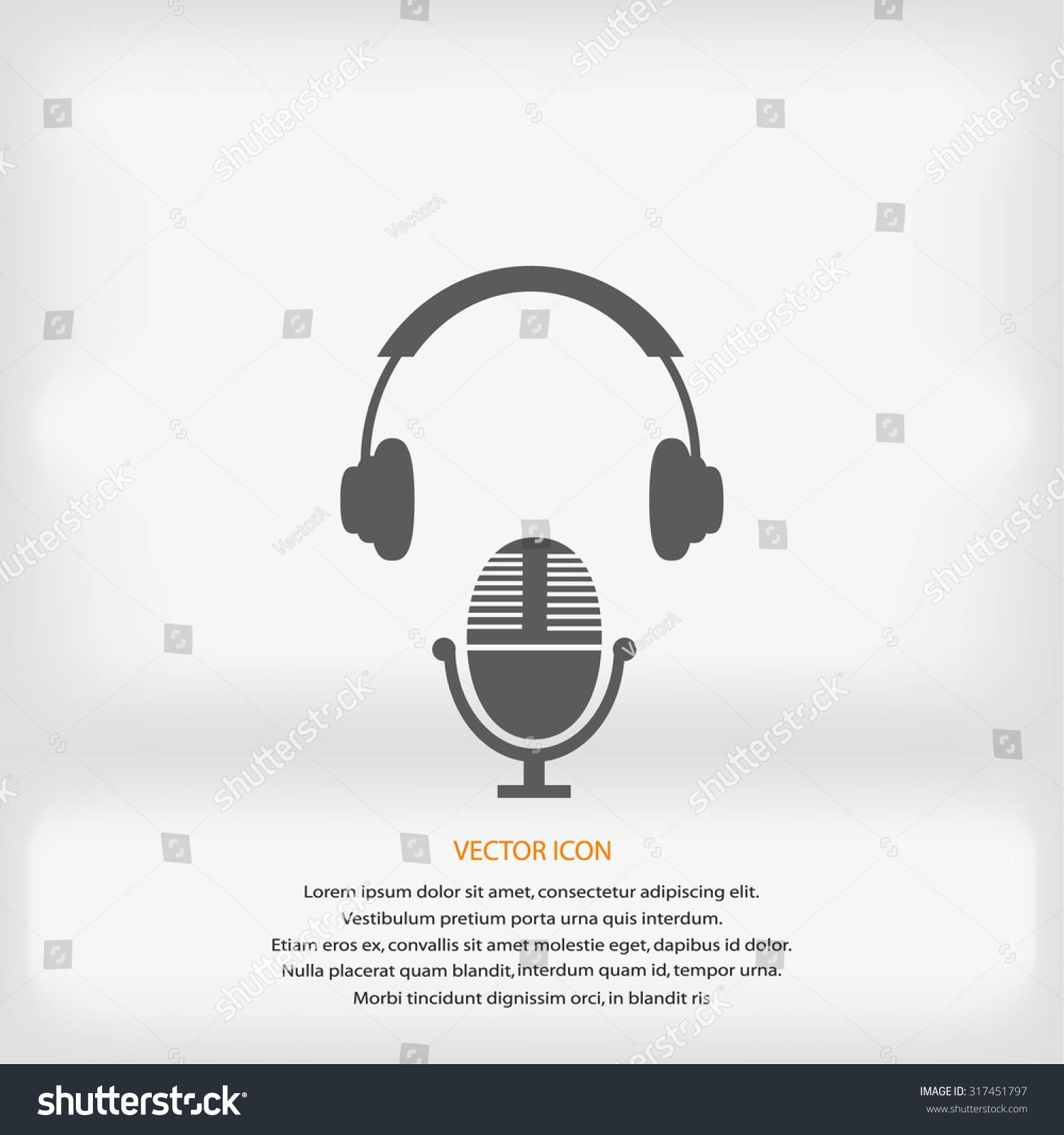 Earphone Microphone Icon Stock Vector (Royalty Free) 317451797 ...