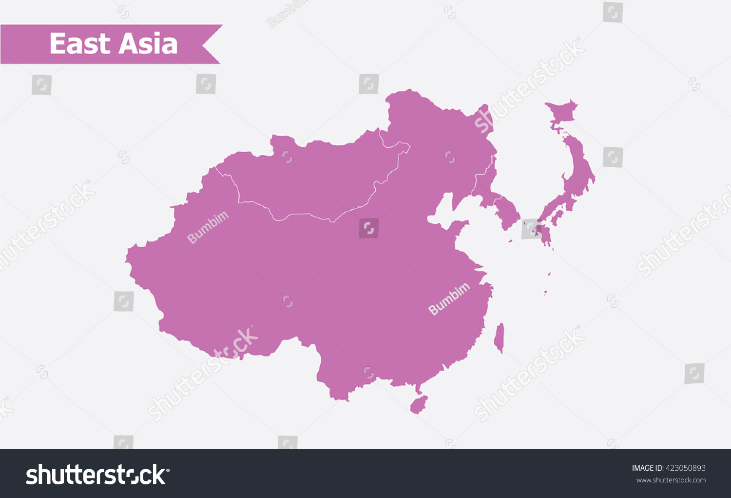 East Asia Map Vector Illustration 库存矢量图（免版税）423050893 | Shutterstock