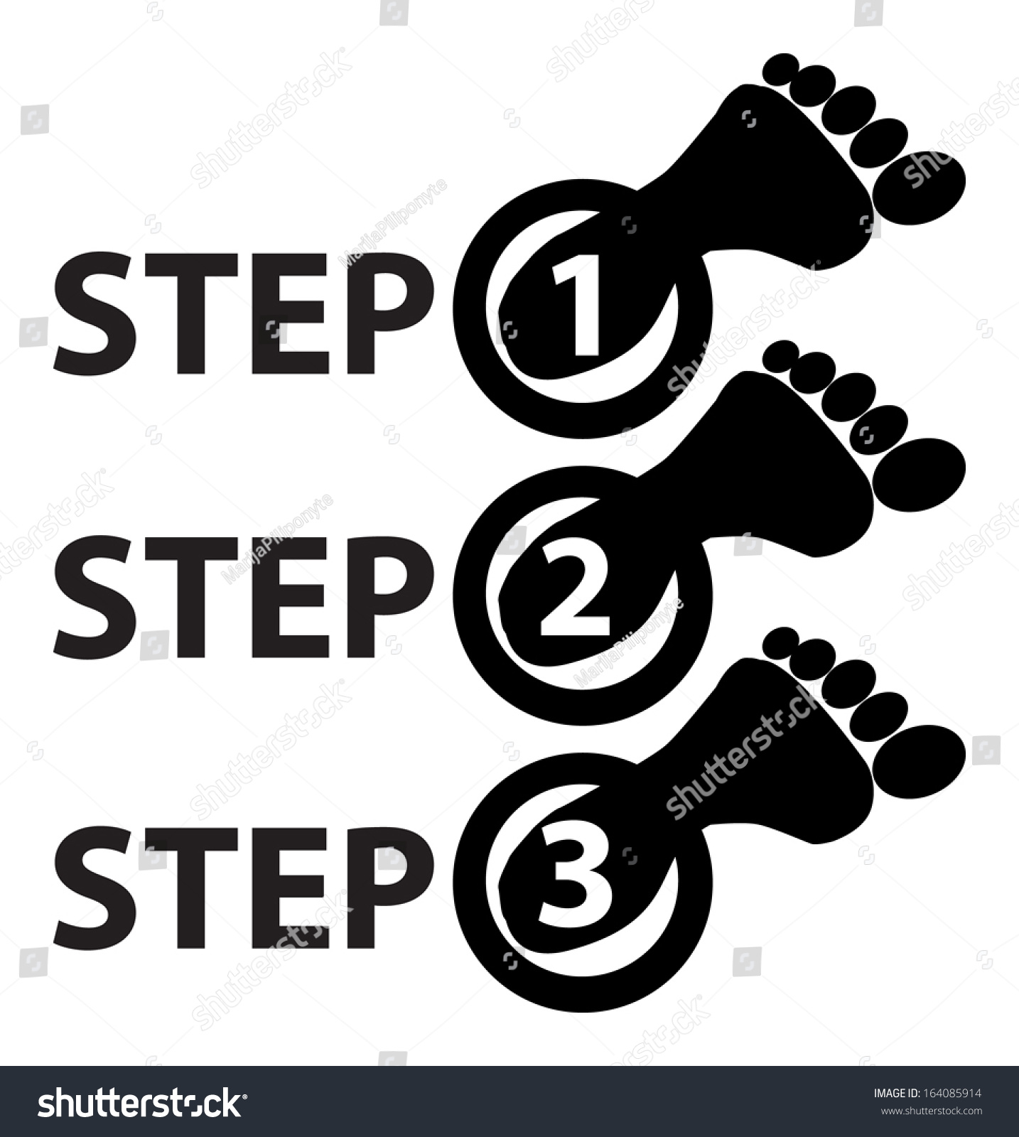 3 Easy Steps Icons Vector Illustration Stock Vector (Royalty Free ...