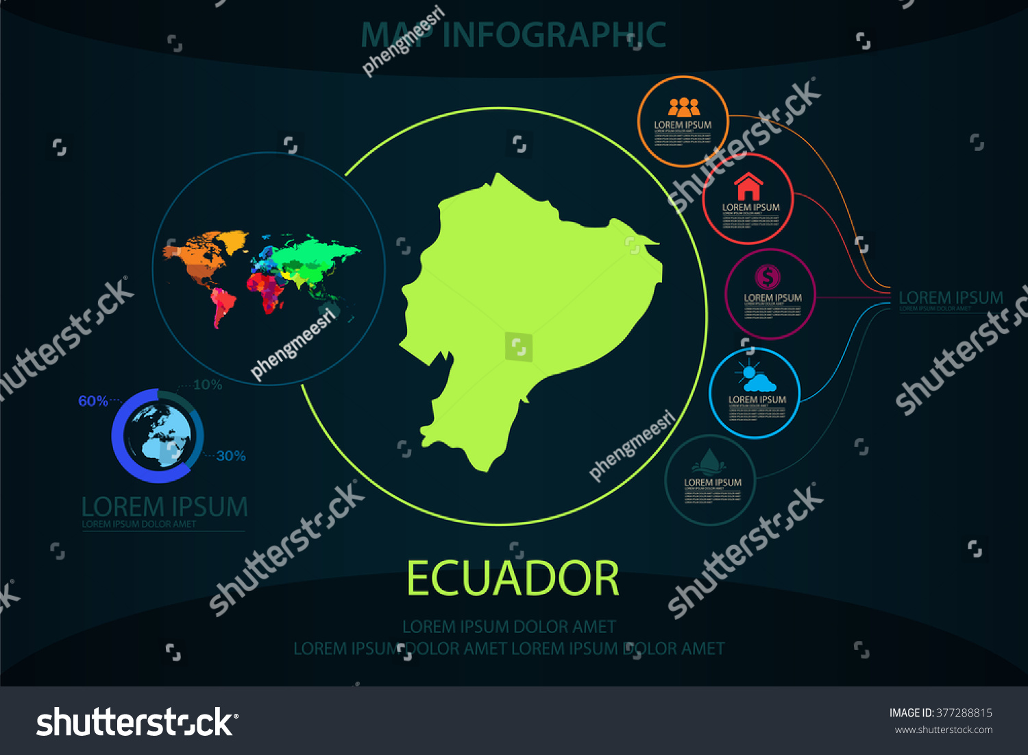 Ecuador Map Infographic Stock Vector (Royalty Free) 377288815 ...