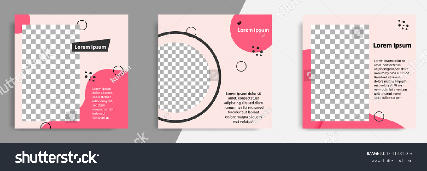 3 Editable Square Banner Layout Template Stock Vector (Royalty Free ...