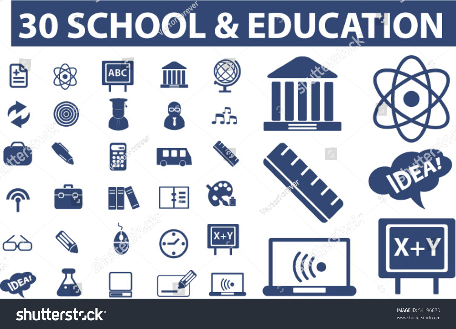 30 Education School Signs Vector Stock Vector (Royalty Free) 54196870