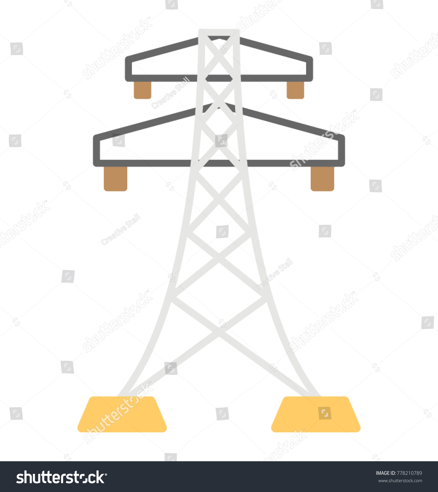Electric Tower Flat Icon Stock Vector (Royalty Free) 778210789 ...