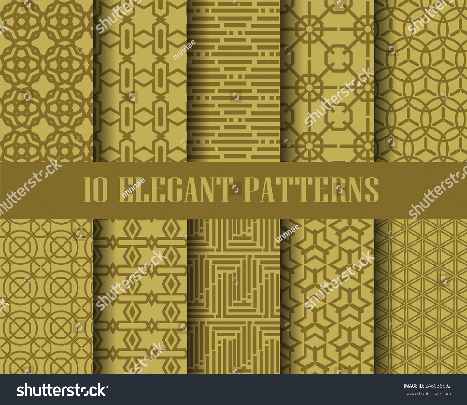 10 Elegant Patterns Pattern Swatches Vector: เวกเตอร์สต็อก (ปลอดค่า ...