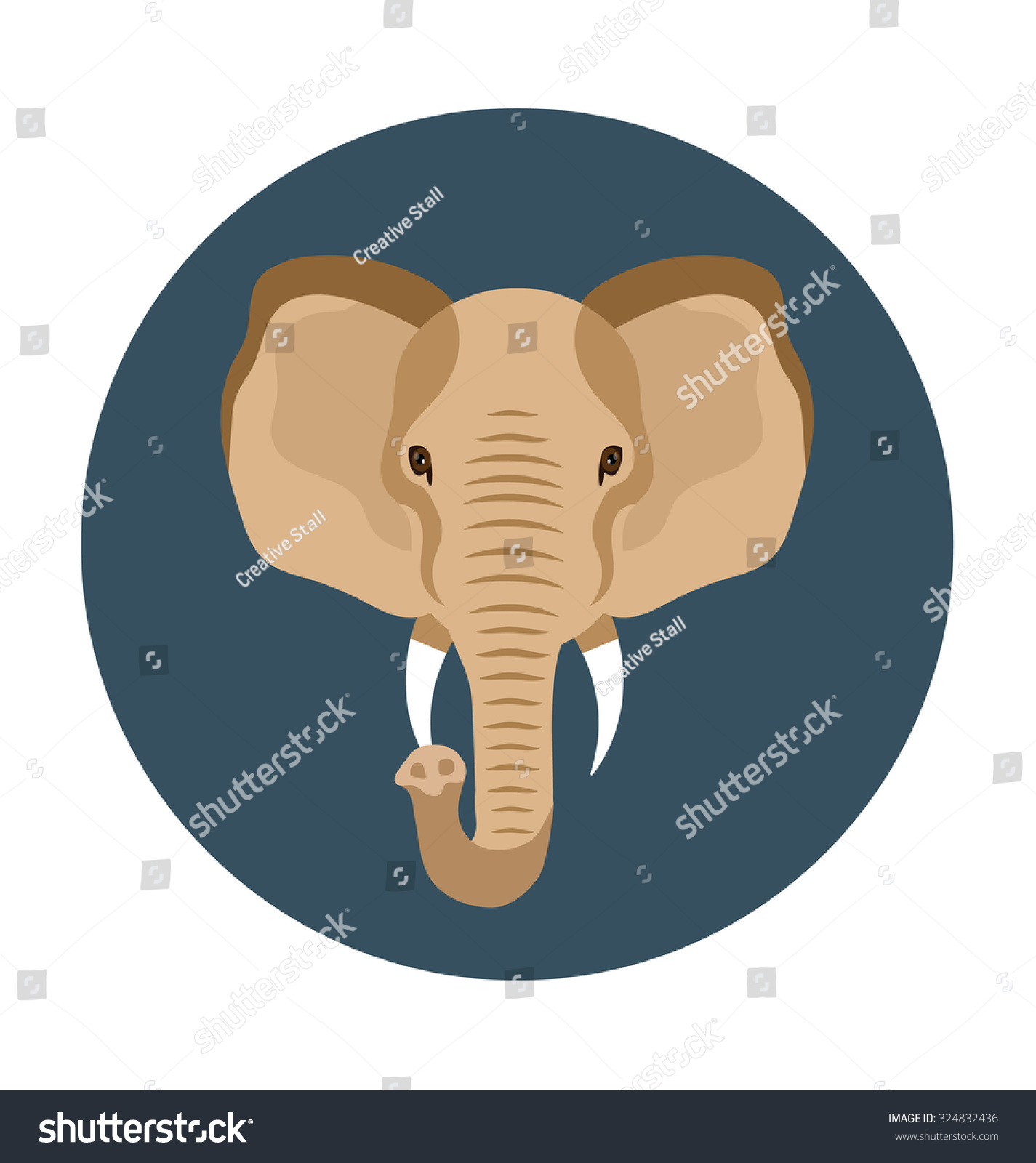 Elephant Face Bold Vector Icon Stock Vector (Royalty Free) 324832436