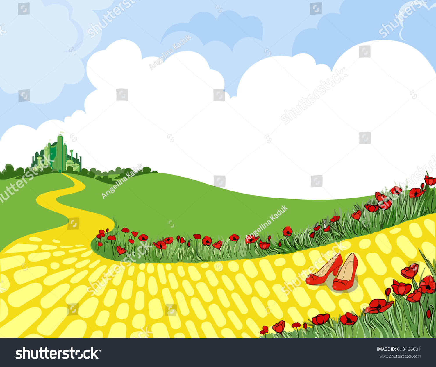 Emerald City Vector Illustration Stock Vector 698466031 - Shutterstock