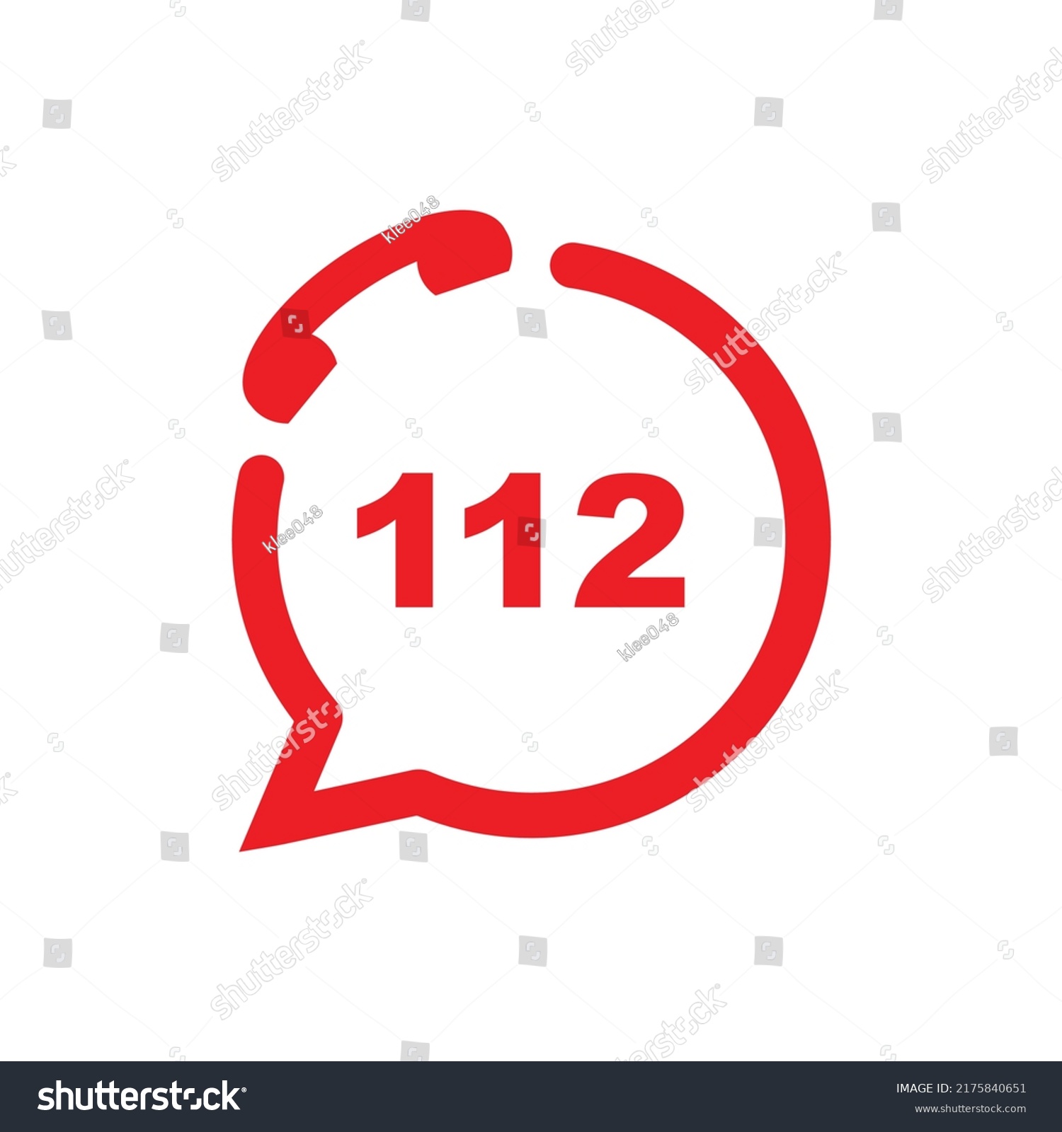 112 Emergency Icon Vector Illustration Stock Vector (Royalty Free ...
