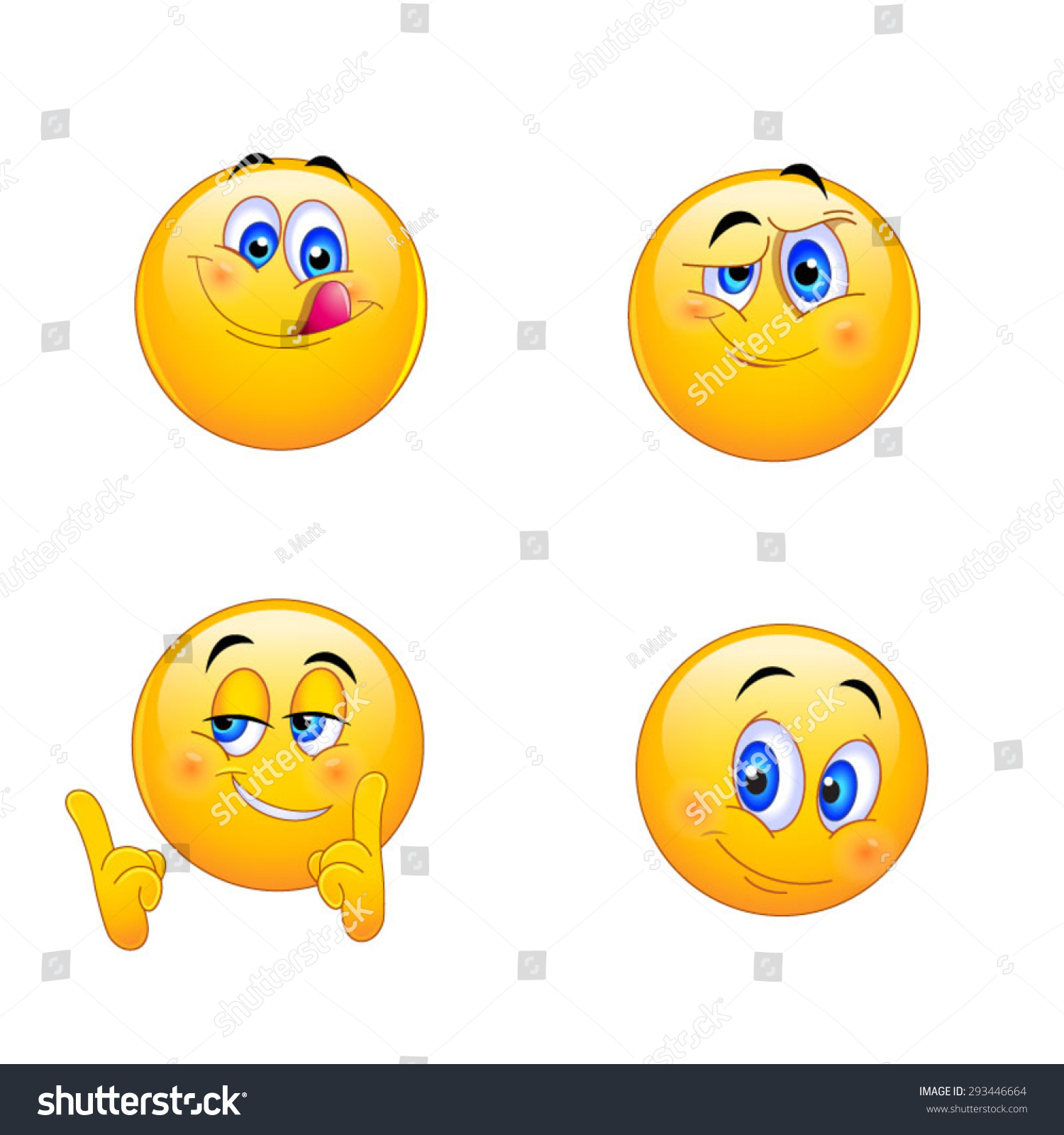 4 Emoji Smiley Faces Stock Vector (Royalty Free) 293446664 | Shutterstock