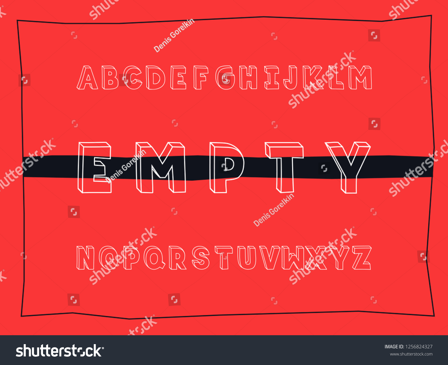 Empty Font Vector Alphabet Letters Typeface Stock Vector (Royalty Free ...
