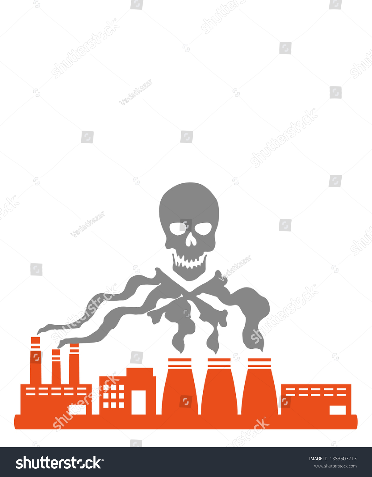 Environmental Pollution Orange Grey Stock Vector (Royalty Free ...