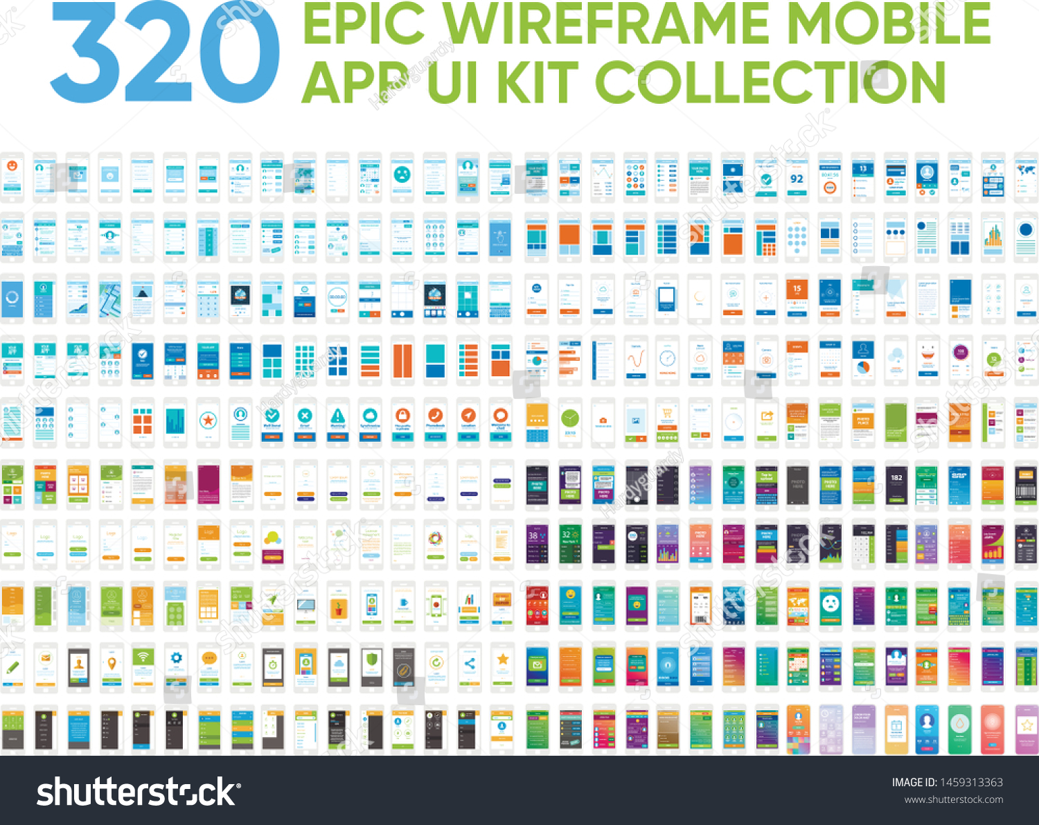 320 Epic Wireframe Mobile App Ui Stock Vector (Royalty Free) 1459313363