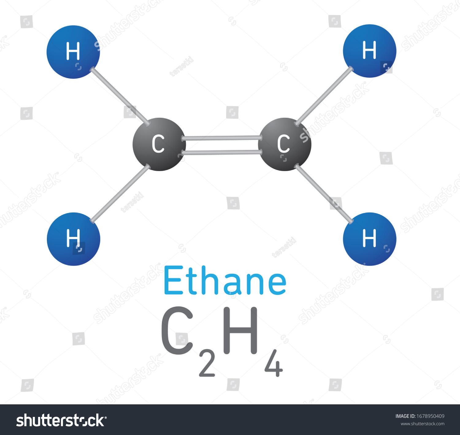 Ethane Molecule Model C2h4 Illustration Stock Vector (Royalty Free ...