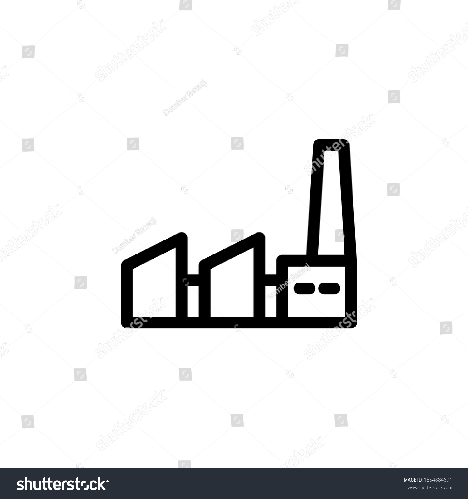 Factory Icon Line Design Template Vector Stock Vector (Royalty Free ...