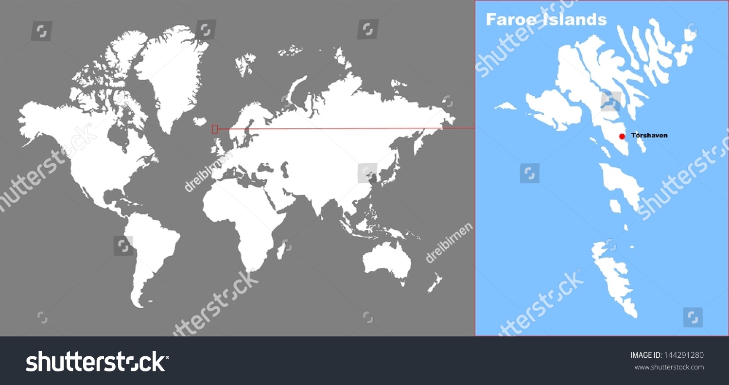 Faroe Islands World Map Stock Vector (Royalty Free) 144291280 ...