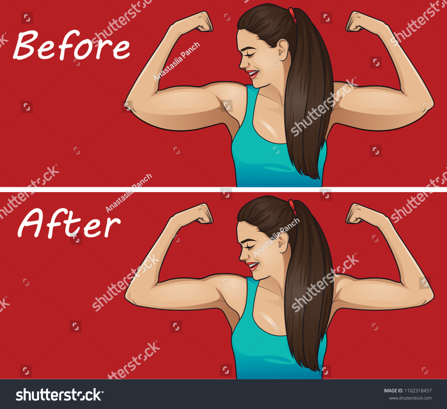 Fat Arms Before After Concept Stock Vector (Royalty Free) 1102318457 ...