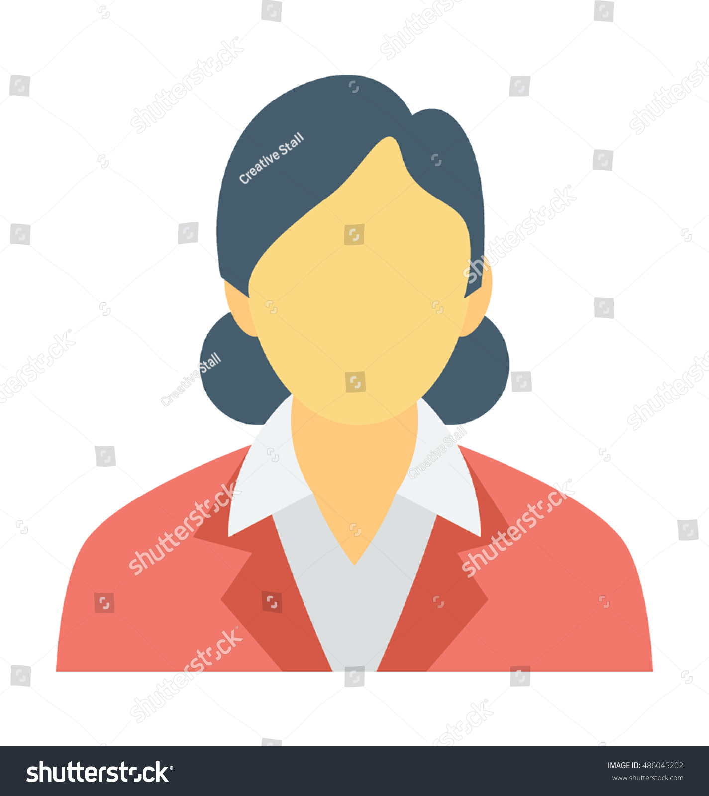 Female Anchor Vector Icon Stock Vector (Royalty Free) 486045202 ...