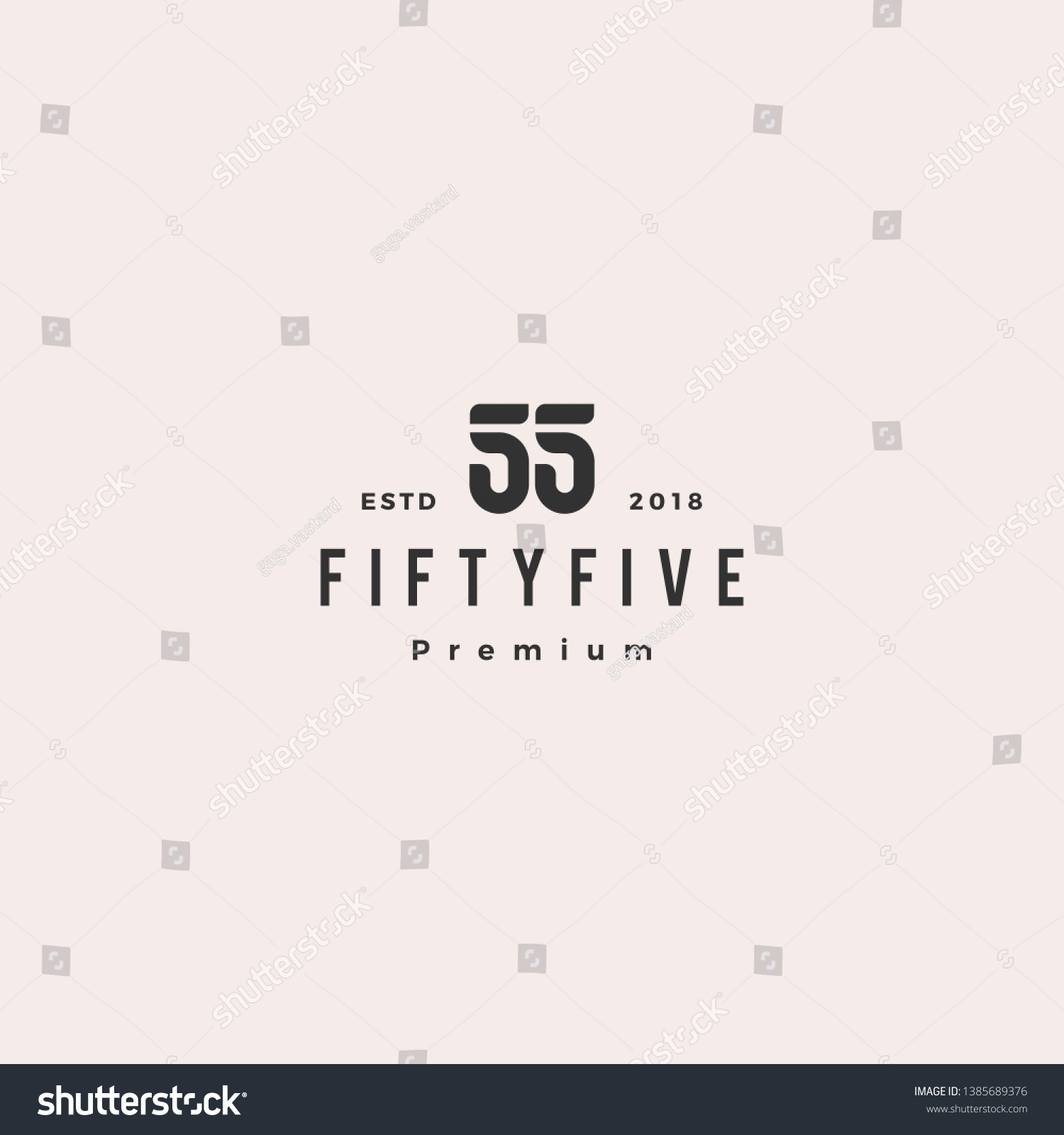 55 Fifty Five Number Logo Vector: vector de stock (libre de regalías ...