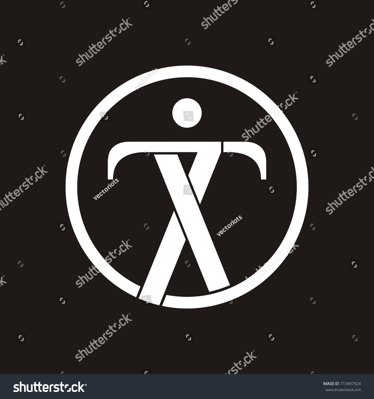 7 Figure Letter Template Logo Design Stock Vector (Royalty Free ...