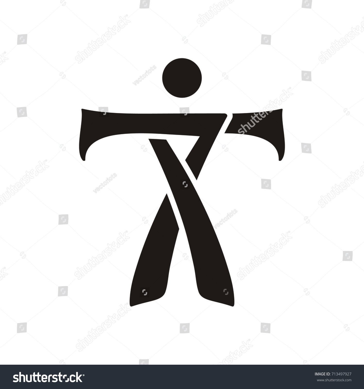 7 Figure Letter Template Logo Design Stock Vector (Royalty Free ...
