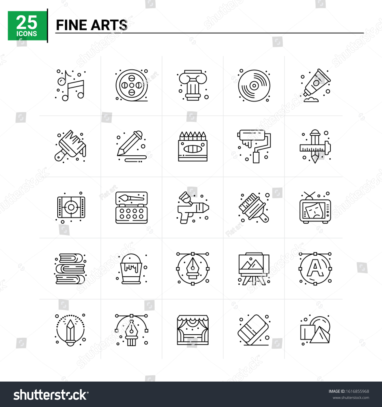 25 Fine Arts Icon Set Vector: vetor stock (livre de direitos ...